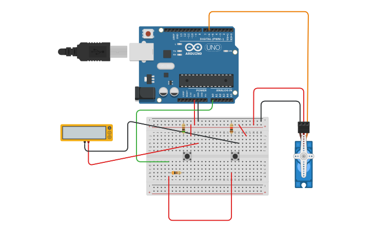 Circuit Design Progressive Servo Rotation Control With Arduino Uno Tinkercad