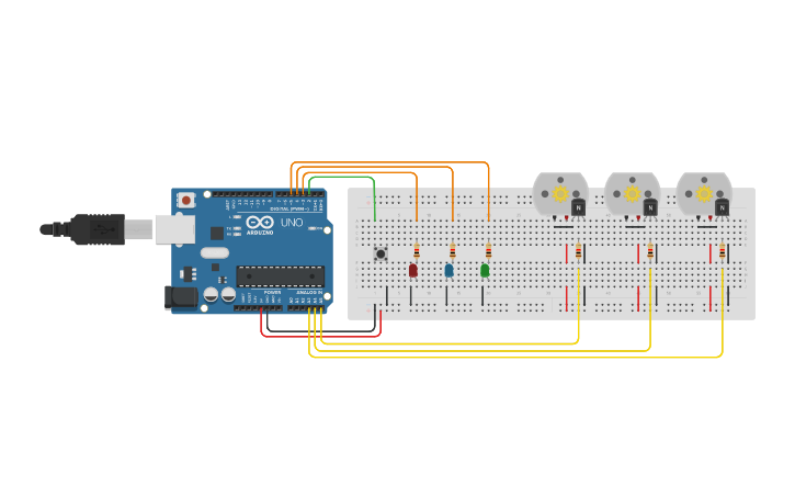 Circuit design Q5 - Washing Machine - Tinkercad