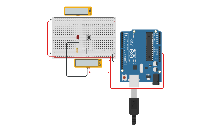 Circuit design Circuito resistenza pull-up interna | Tinkercad