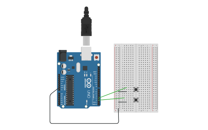 Circuit design Counting with interrupts - Tinkercad Circuit design Counting with interrupts - Tinkercad