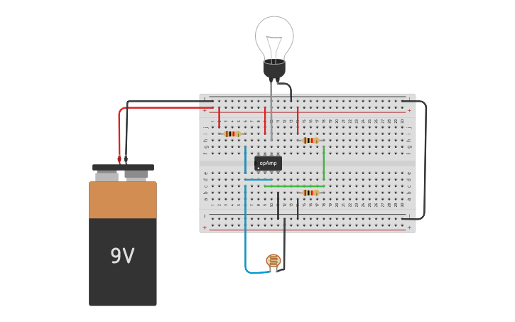 Circuit Design Rangkaian Nyala Lampu Otomatis Tinkercad
