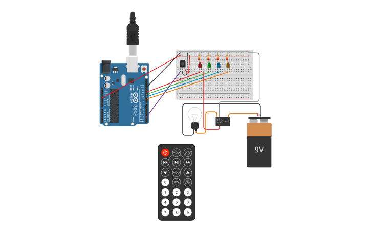 Circuit design IR Sensor with Relay Switch - Tinkercad