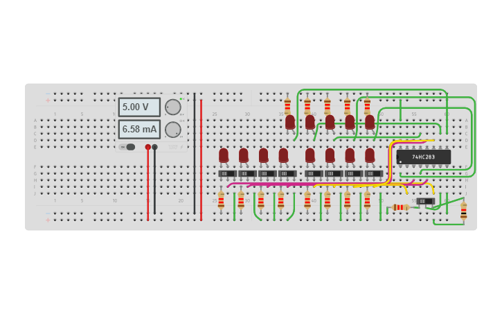 Circuit Design 4 Bit Counter Tinkercad
