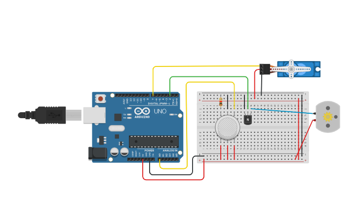 Circuit design Sensor Debu - Tinkercad