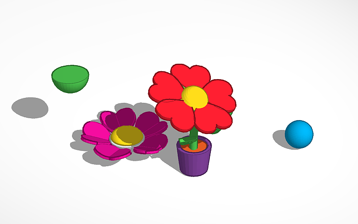 3D design Simple flower - Tinkercad