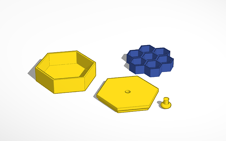 3D design Pill Box with insert and lid - Tinkercad