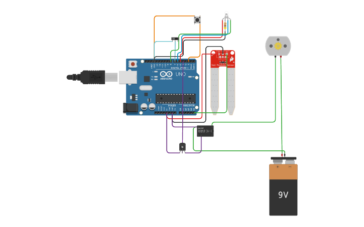 Circuit design IOTWM - TP01: Arrosage automatique - Tinkercad