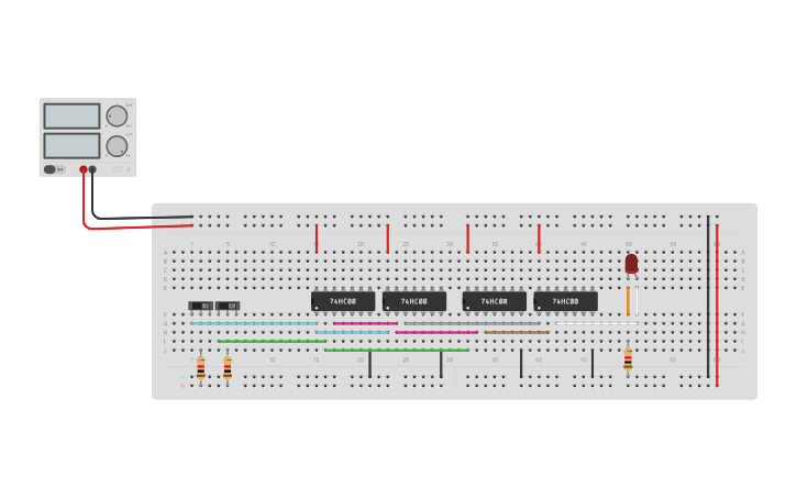 Circuit design XOR GATE USING NAND GATE - Tinkercad Circuit design XOR GATE USING NAND GATE - Tinkercad