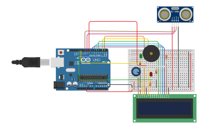 Circuit design Water level sensor using Arduino - Tinkercad