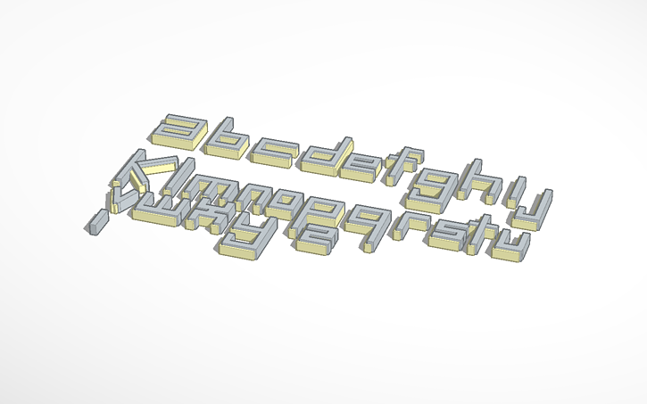3D design "laser gun font" - Tinkercad
