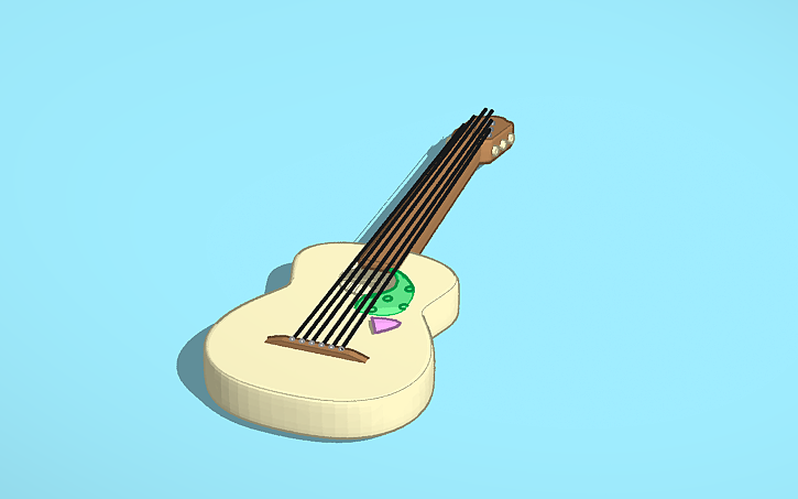 3D design Guitar. Just the guitar shape with changes & extra stuff ...