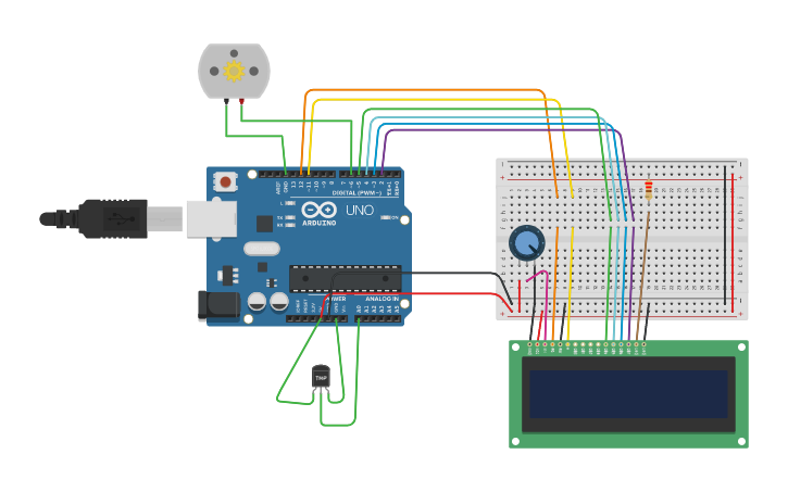 Circuit design Temperature Based Fan Speed Control Using With Arduino ...