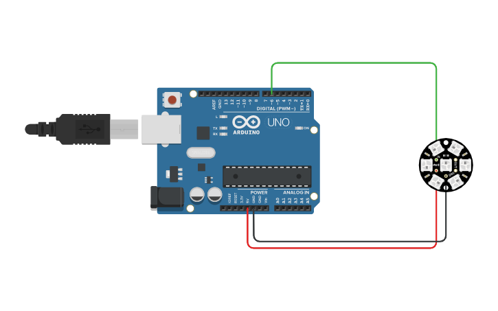 Circuit design NeoPixel Jewel - Tinkercad