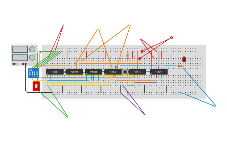 Circuit design PISO Shift Register - Tinkercad