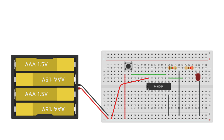 Circuit design puerta-not | Tinkercad