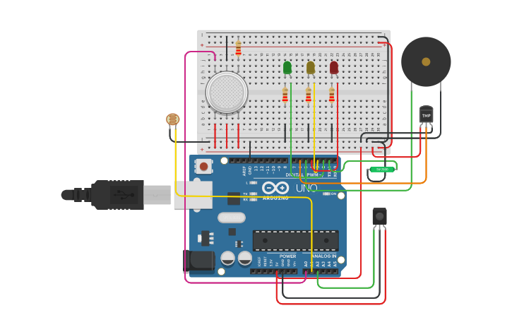 Circuit design MIDTERMS EXAM EMBEDDED LABORATORY - Tinkercad