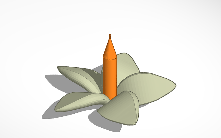 3D design plumeria with candle - Tinkercad