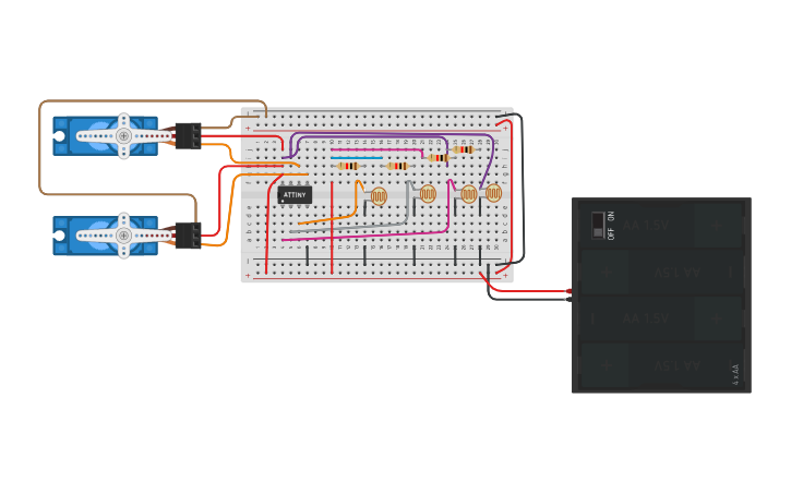 Circuit design Sun Tracker | Tinkercad