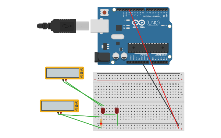 Circuit Design Lab 1 Series Circuit 2 Leds Tinkercad 