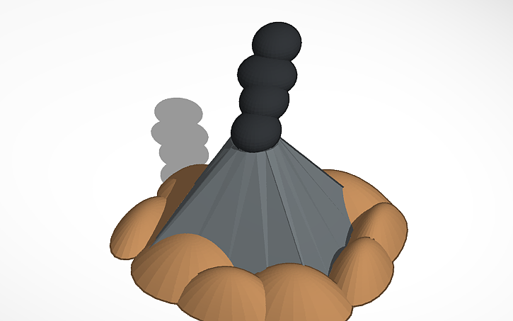 3D design volcano - Tinkercad