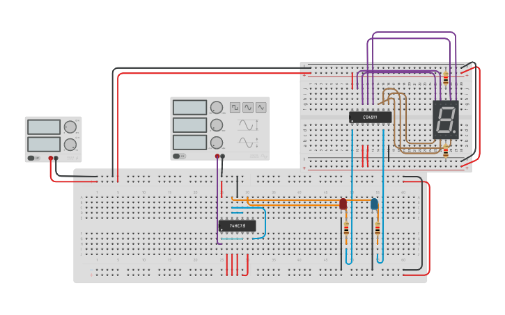 Circuit design 2 bit Synchronous Up Counter - Tinkercad Circuit design 2 bit Synchronous Up Counter - Tinkercad