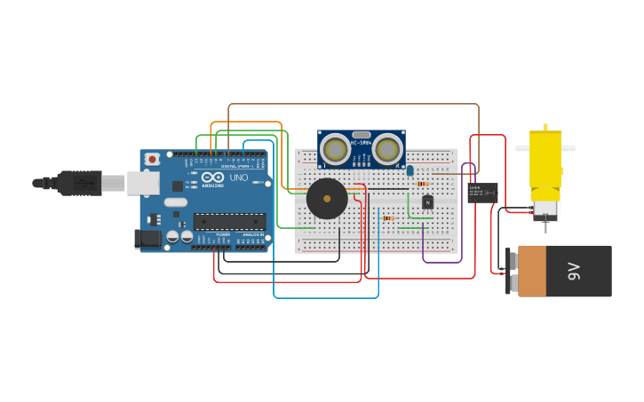 Circuit design Automatic Hand Sanitizer - Tinkercad
