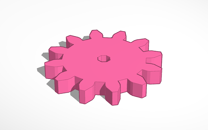 3D design 12 teeth gear - Tinkercad