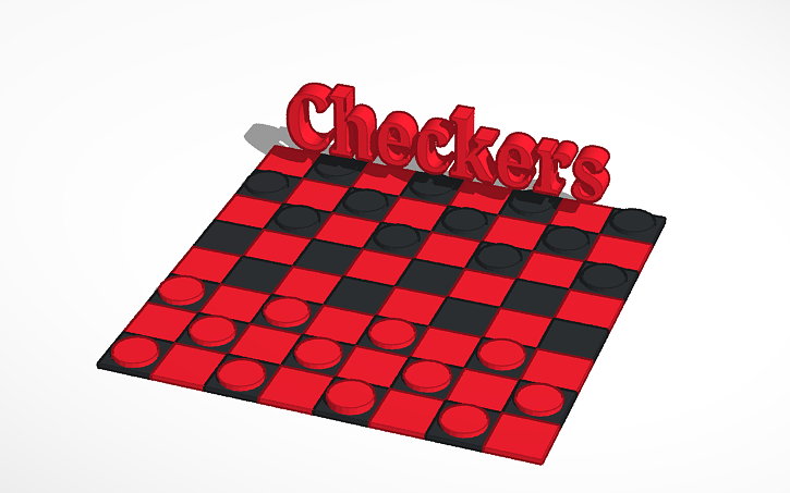 3D design Checkers - Tinkercad