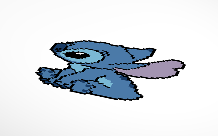 3D design Stitch Pixel Art_Tristan - Tinkercad