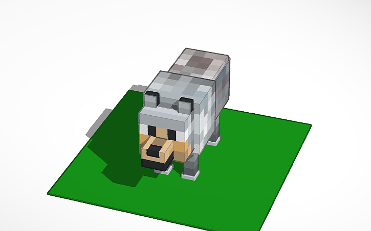 3D design Minecraft Wolf - Tinkercad