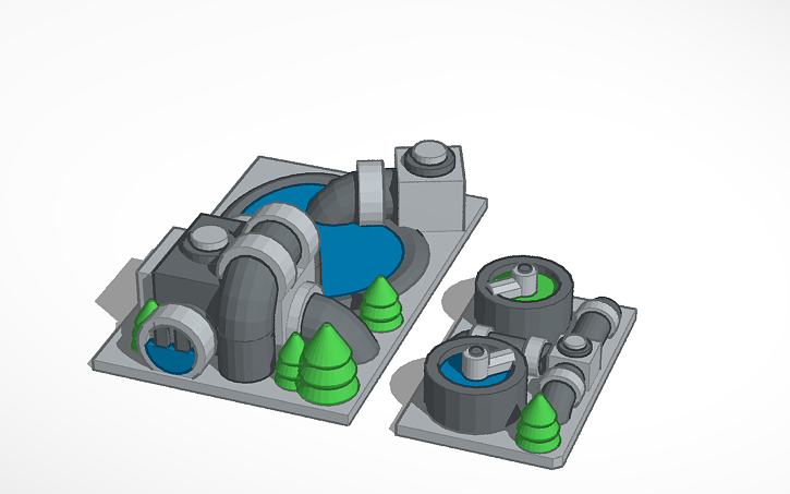 3D design water works - buildings - Tinkercad