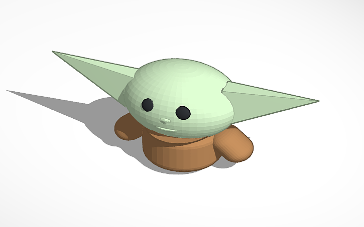 3D design baby yoda - Tinkercad