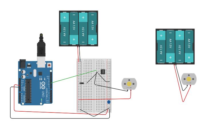Circuit design Single Direction DC Motor Experiment | Tinkercad