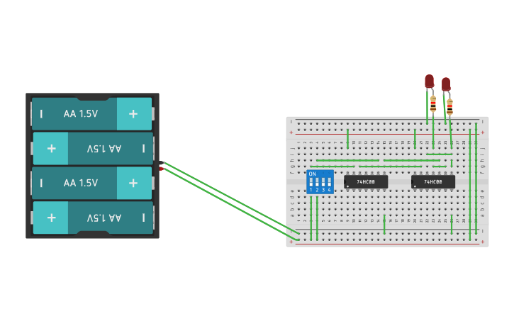 Circuit design sr flip flop - Tinkercad