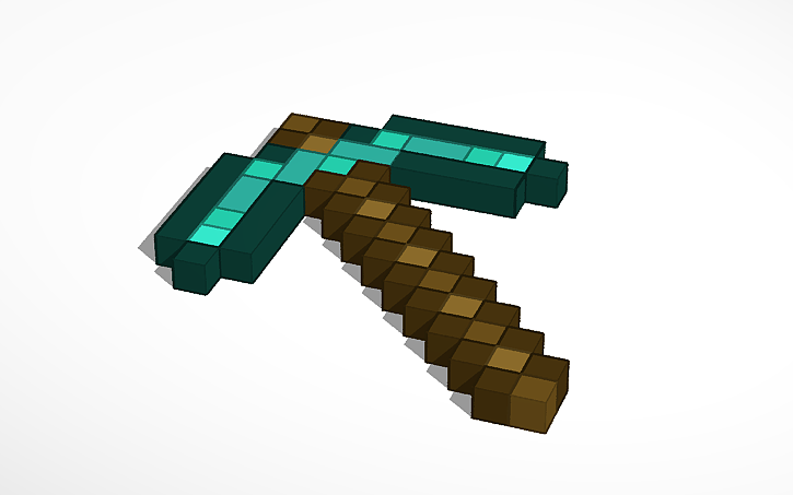 3D design Minecraft Diamond Pickaxe - Tinkercad