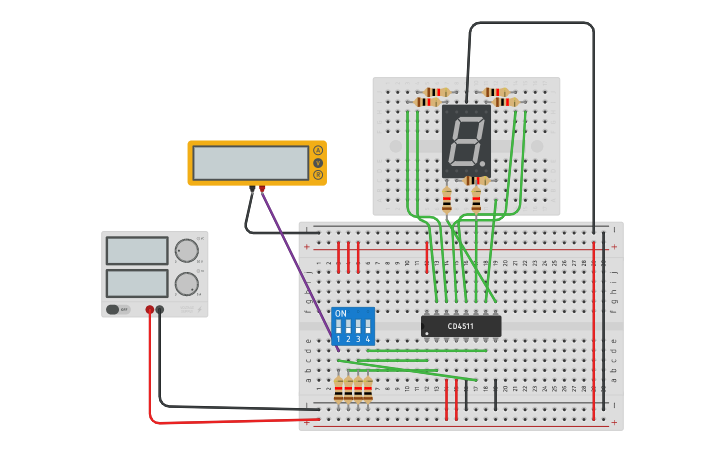 Circuit design digit 4511 | Tinkercad