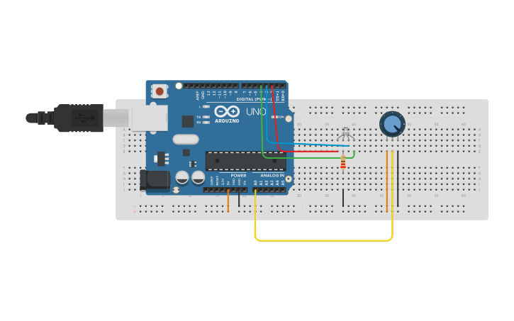 Circuit design LED RGB - Tinkercad