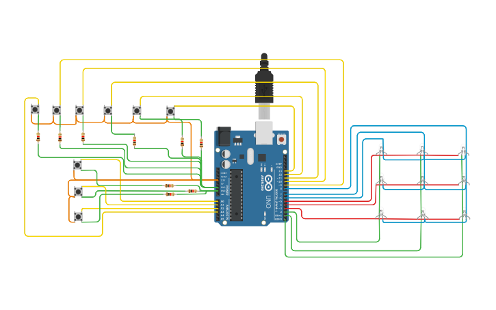 Circuit design TIC-TAC-TOE - Tinkercad