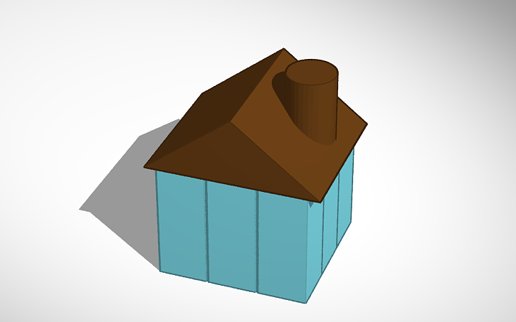 3D design blue house | Tinkercad