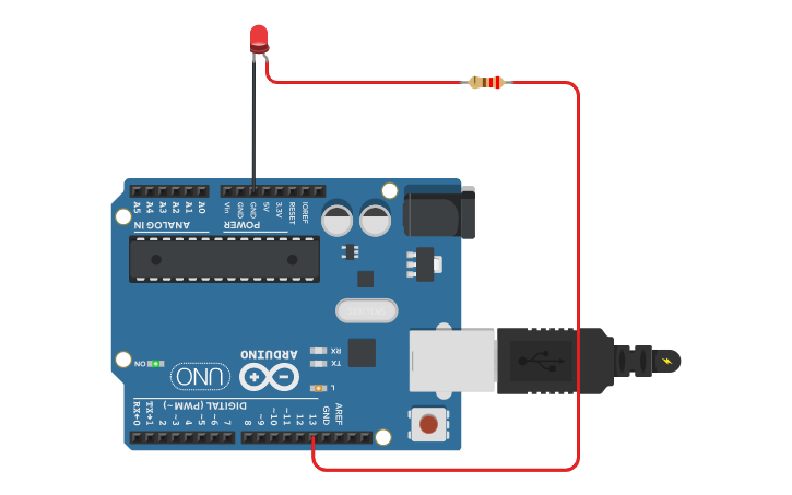 Circuit design Basic LED circuit - Tinkercad
