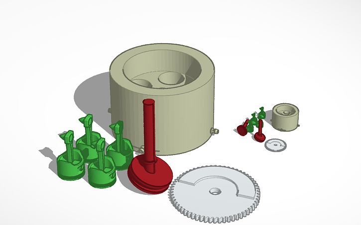 3D design rotary 4-piston engine. - Tinkercad