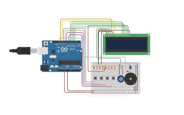 Circuit Design Alarm Clock Using Arduino Uno Tinkercad