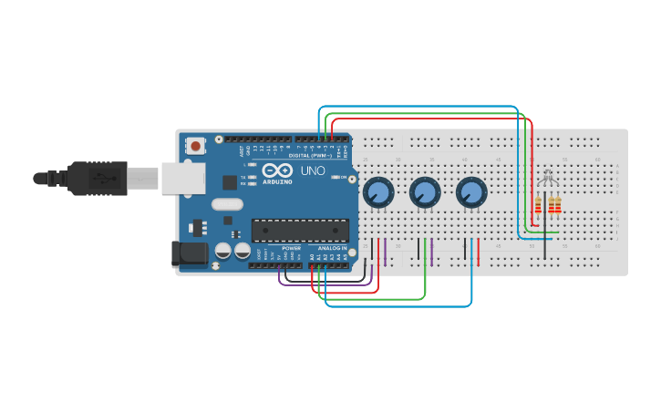 Circuit design RGB-LED CONTROLLER | Tinkercad