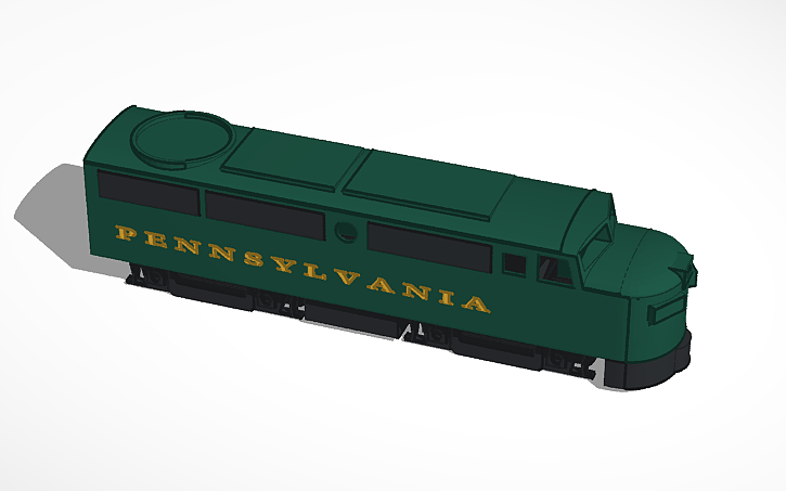 3D design Ho scale PRR Alco FA-1 - Tinkercad