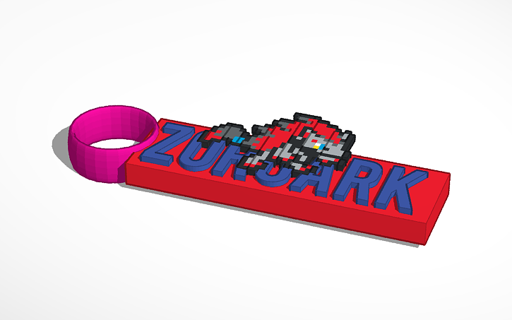 3D design Pixel Zoroark Keychain - Tinkercad