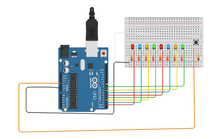 Circuit design Гончарова_гирлянда - Tinkercad