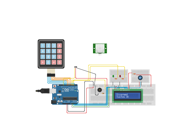 Circuit Design Home Security Alarm System Tinkercad