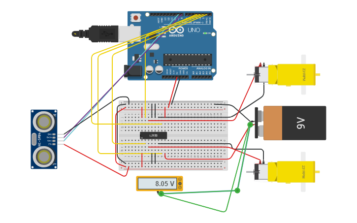 Circuit design Mars Rover Circuit Code - Tinkercad