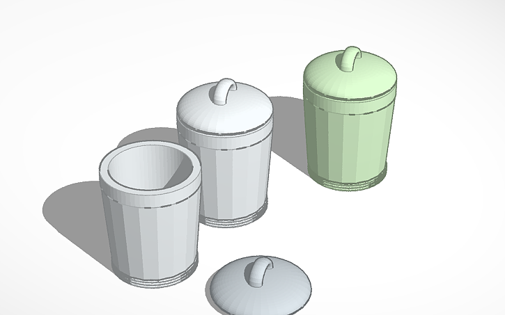 3D design Trash Cans 28mm scale - Tinkercad