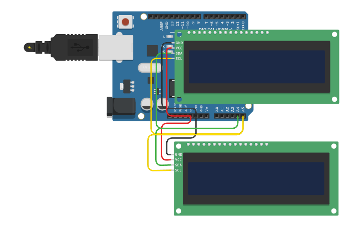 Circuit design LCD I2C Scanner | Tinkercad